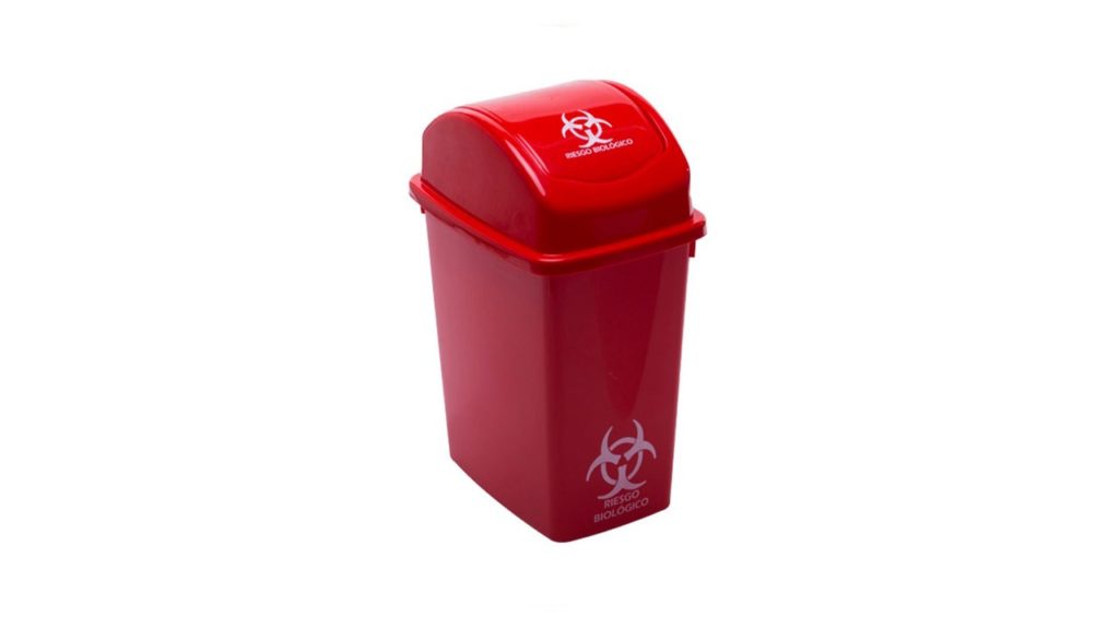 BASURERO RIESGO BIOLOGICO 45 LTS ROJO COD. 65 – Basureros para ...
