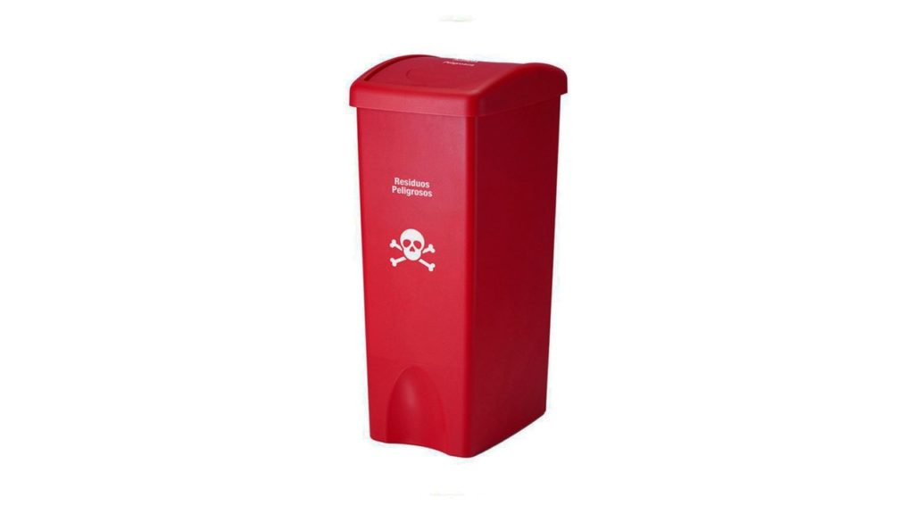 BASURERO RESIDUOS PELIGROSOS 53 LTRS ROJO COD. 68 – Basureros para ...